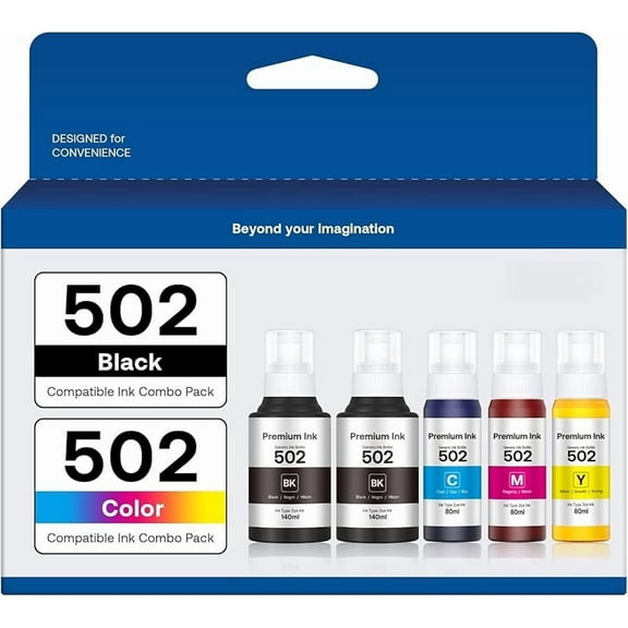 T502 502 Ink Refill Bottles ET-2850 ET-3850 Replacement for Epson 502 ...