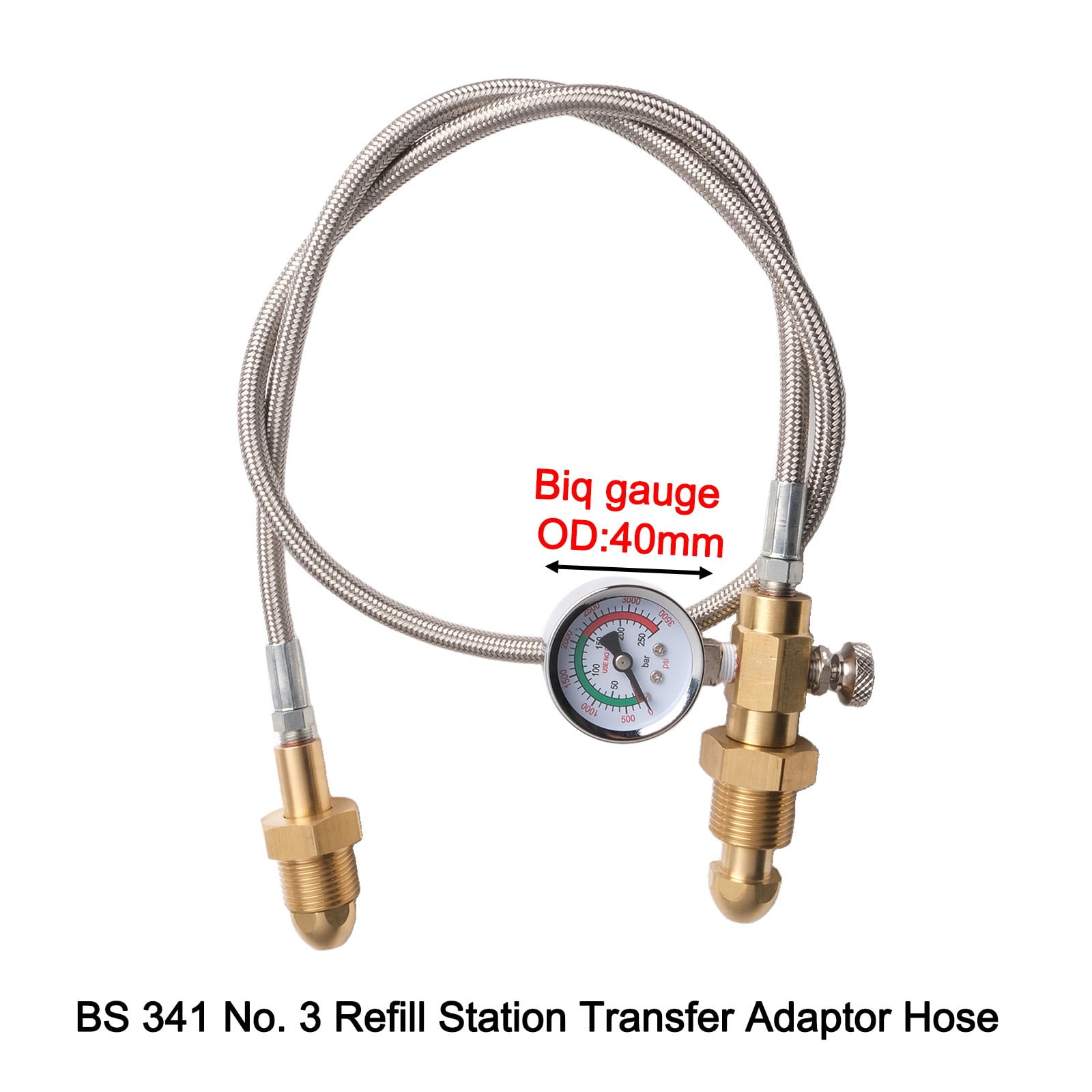 Refill Station Transfer Adaptor Hose For Bs 341 No. 3 (Uk) Argon ...