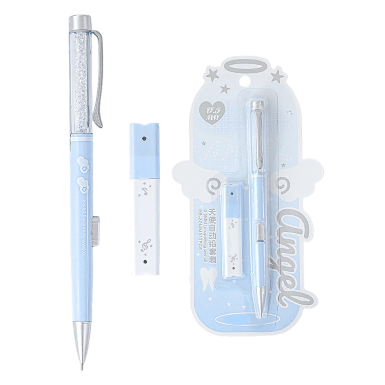 Refillable 0.5mm Mechanical Pencil With Box of Refills Ergonomic Grip ...