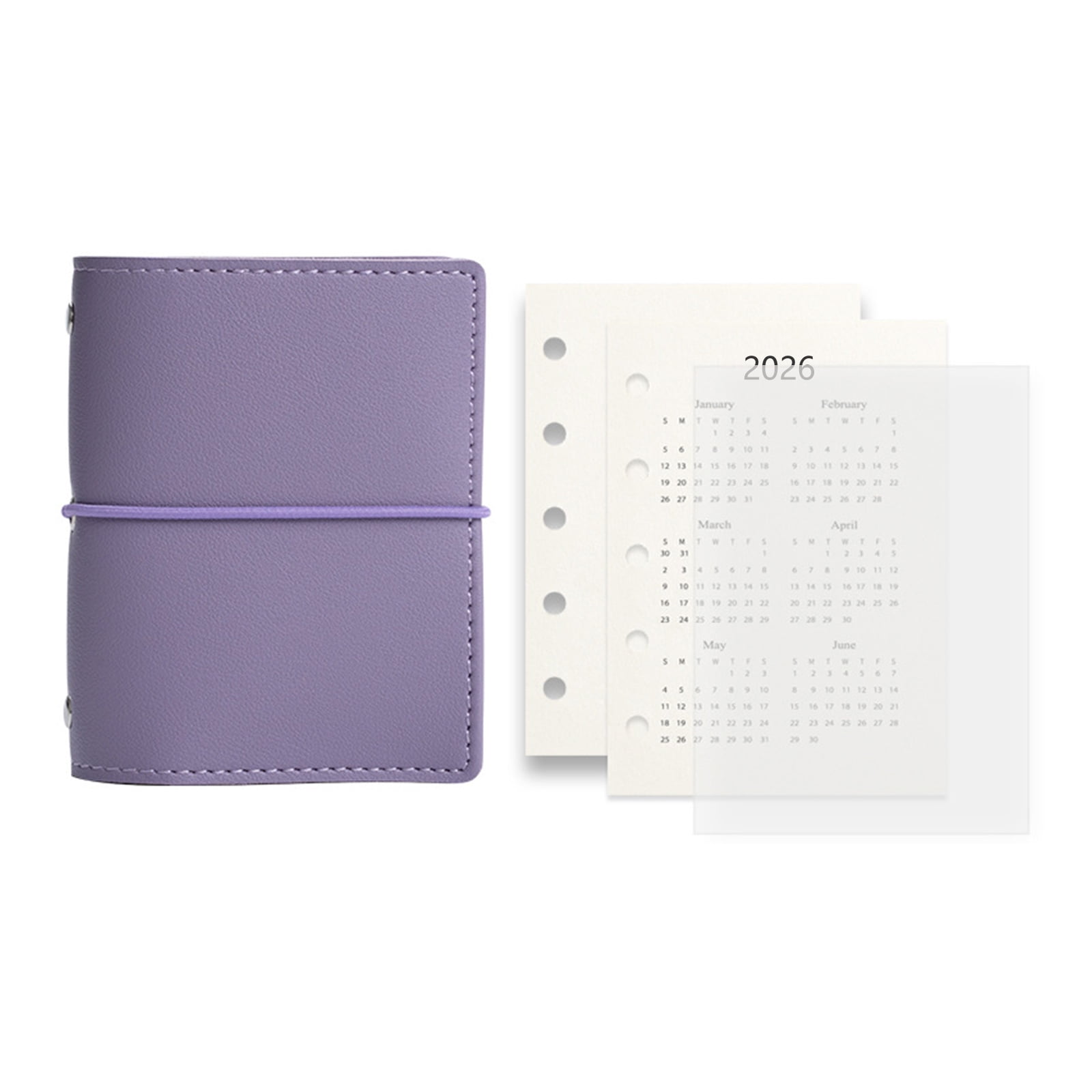 Refillable 5 Rings Binder Notebook with Refill Paper 5 Holes Leather ...