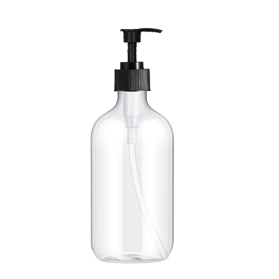 Refillable Amber Shampoo Shower Gel Empty Bottles with Pump Shampoo ...