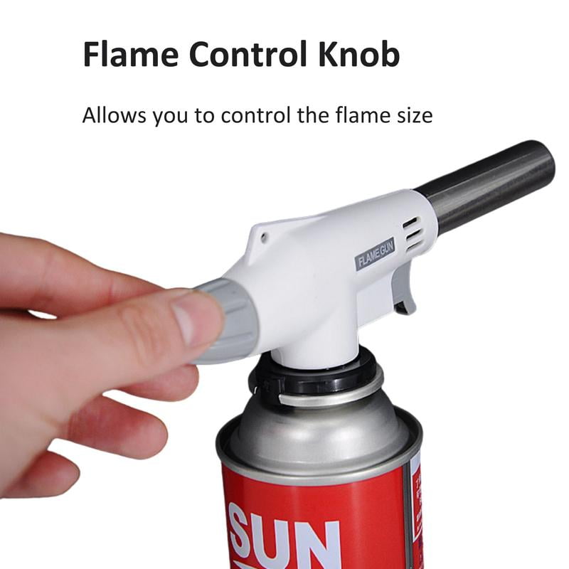Refillable Butane Torch – Adjustable Flame Kitchen Torch with Safety ...