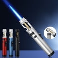 Refillable Butane Torch Lighter, 7.68" × 1.19" Adjustable Flame Blow ...