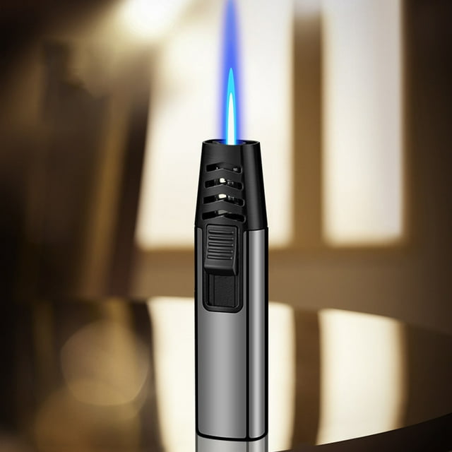 Refillable Butane Torch Lighter with Adjustable Blue Flame Windproof ...