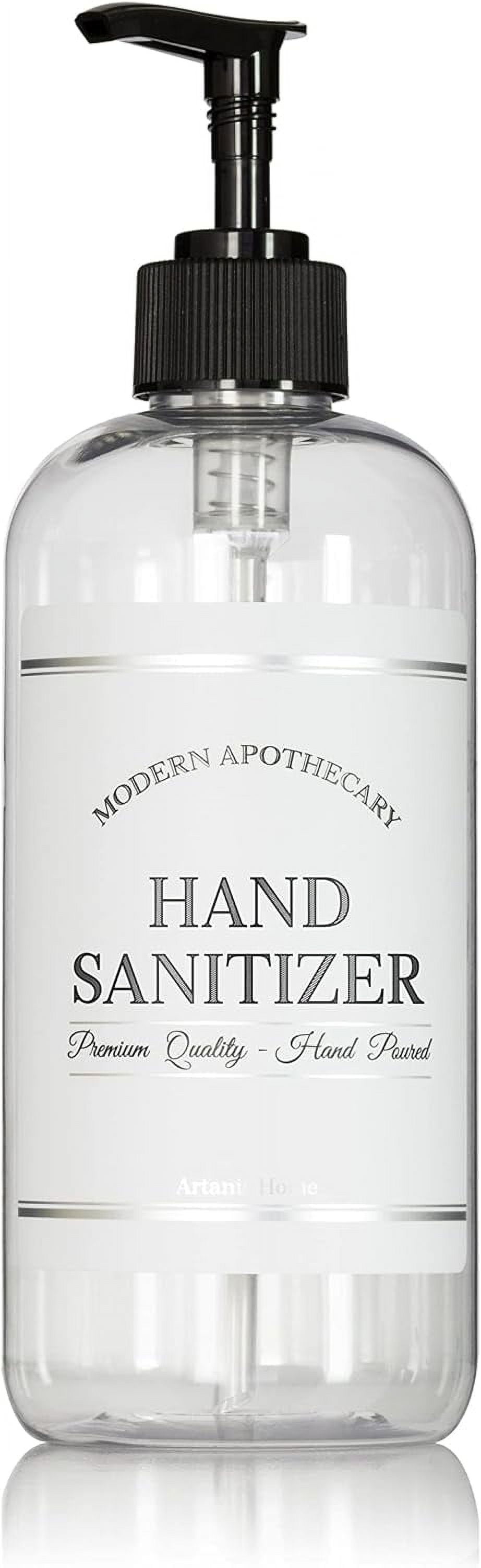 Refillable Clear PET Plastic 16 oz Hand Sanitizer Bottle with Black ...