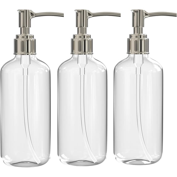 Refillable Clear Soap Dispenser Bottles with Pump, 16 oz (3 Pack) | BPA ...
