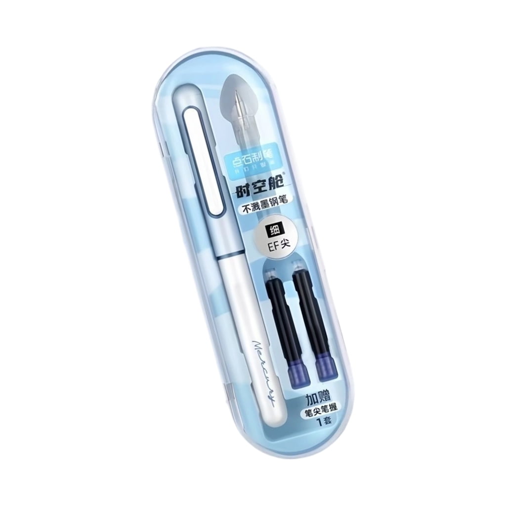 Refillable Fountain Pen With EF Tip 2 Inks Cartridges Ergonomic Grip ...