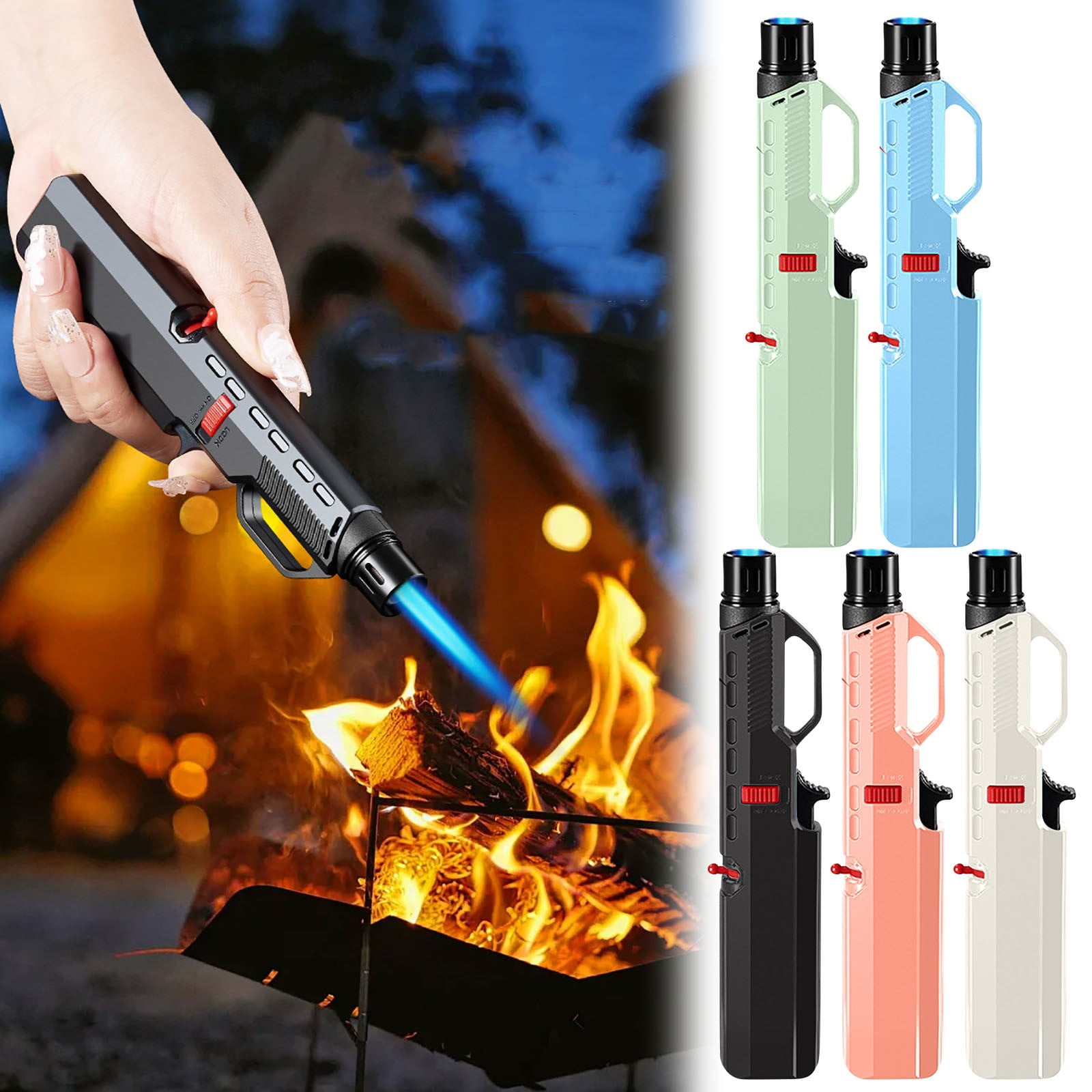 Refillable Gas Stove Lighter Torch, Windproof 360° Ignition Kitchen ...