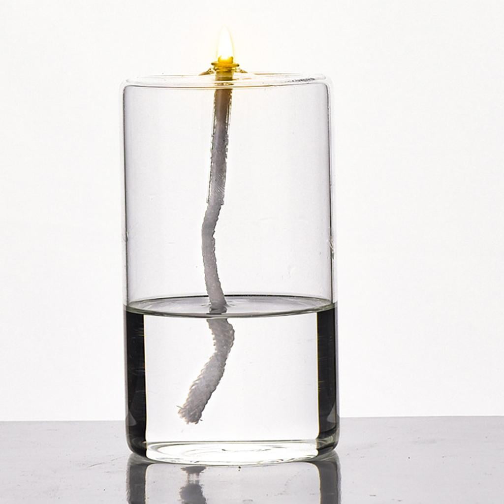 Refillable Glass Oil Candle in A Candle Holder Liquid Candle for ...