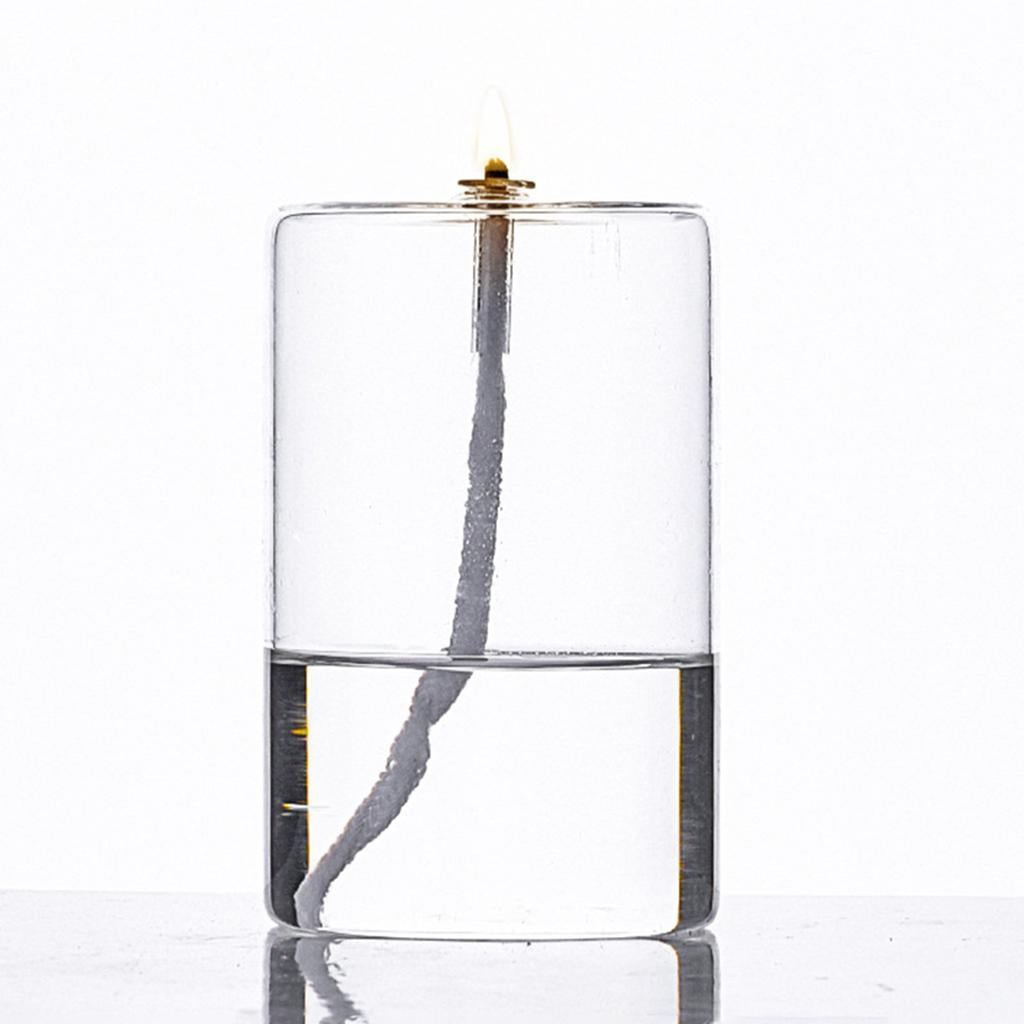 Refillable Glass Oil Candle in A Candle Holder Liquid Candle for ...
