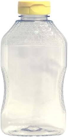Refillable Hourglass Honey Jars | 1.5 lb Plastic Containers with Yellow ...