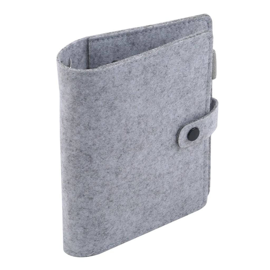 Refillable Notebook Cover with Card Pocket and Elastic Pen Slot Felted ...