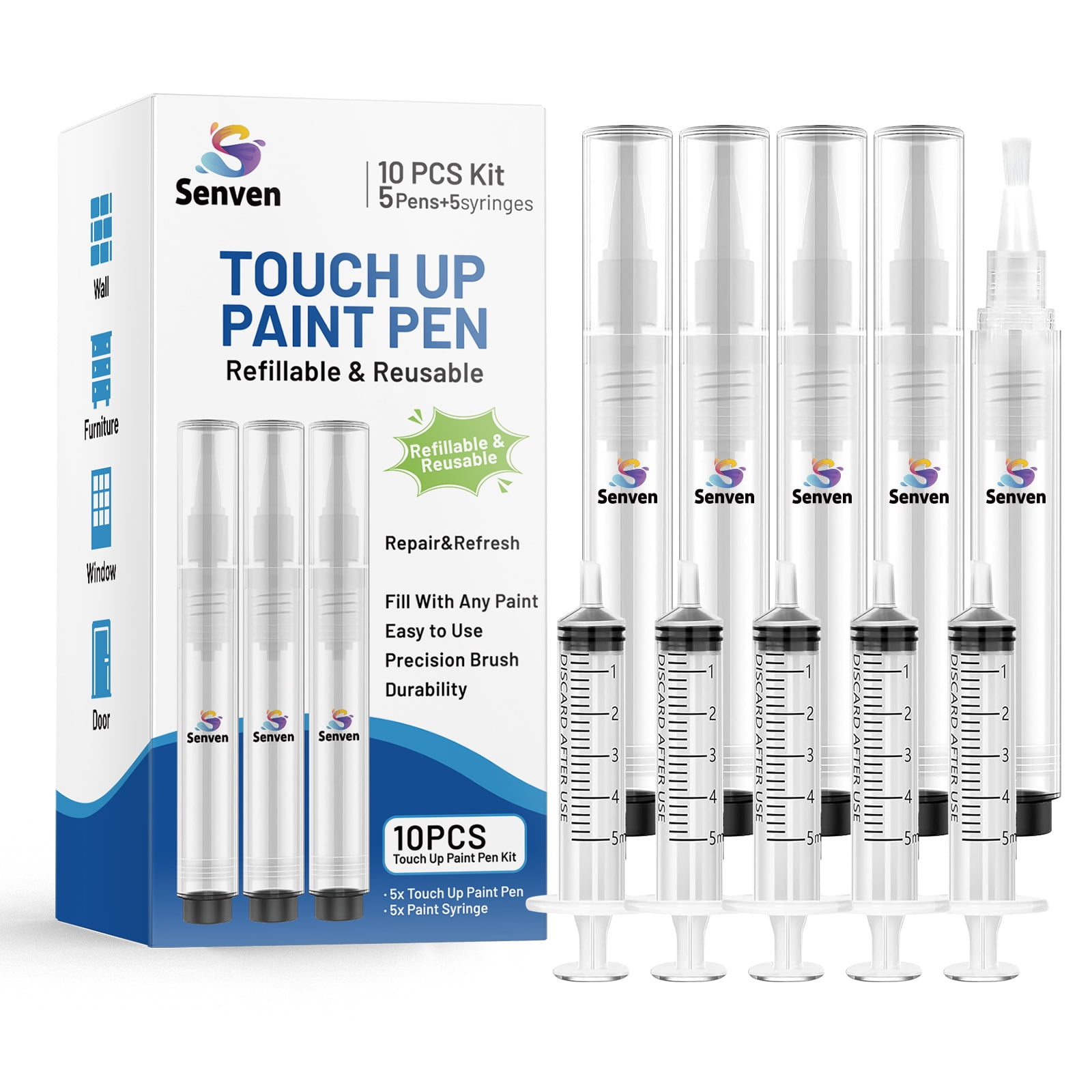 Refillable Paint Touch Up Pens Fillable 5PCS Touch Up Paint Pen ...