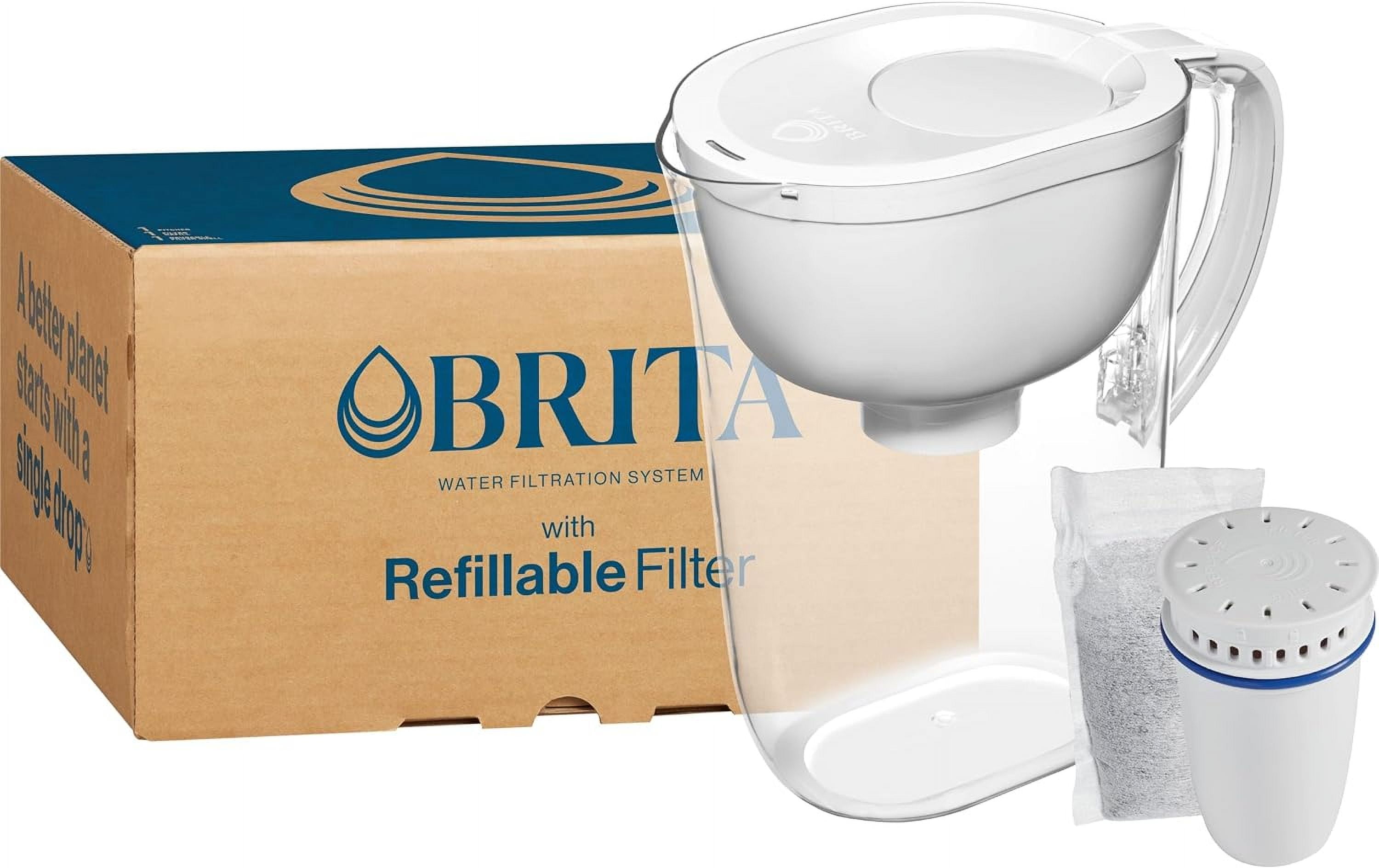 Refillable Water Filtration System Pitcher - Tahoe White BPA-Free ...