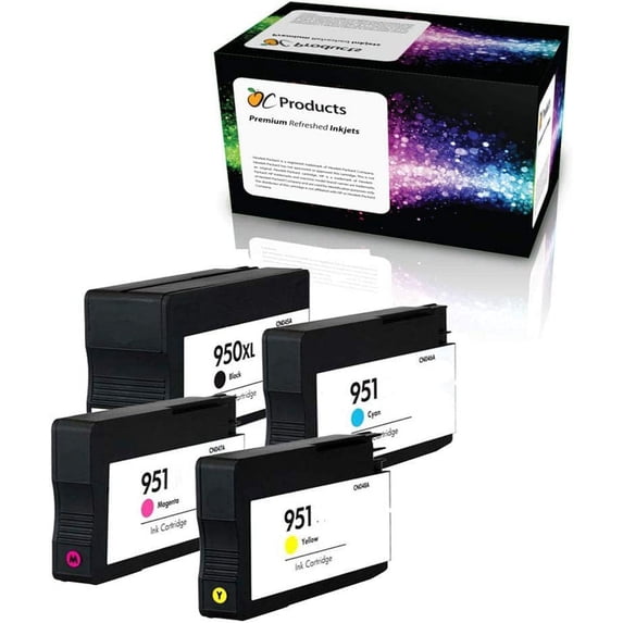 Refilled Ink Cartridge Replacement 4 Pack for 950XL 951 for Officejet ...