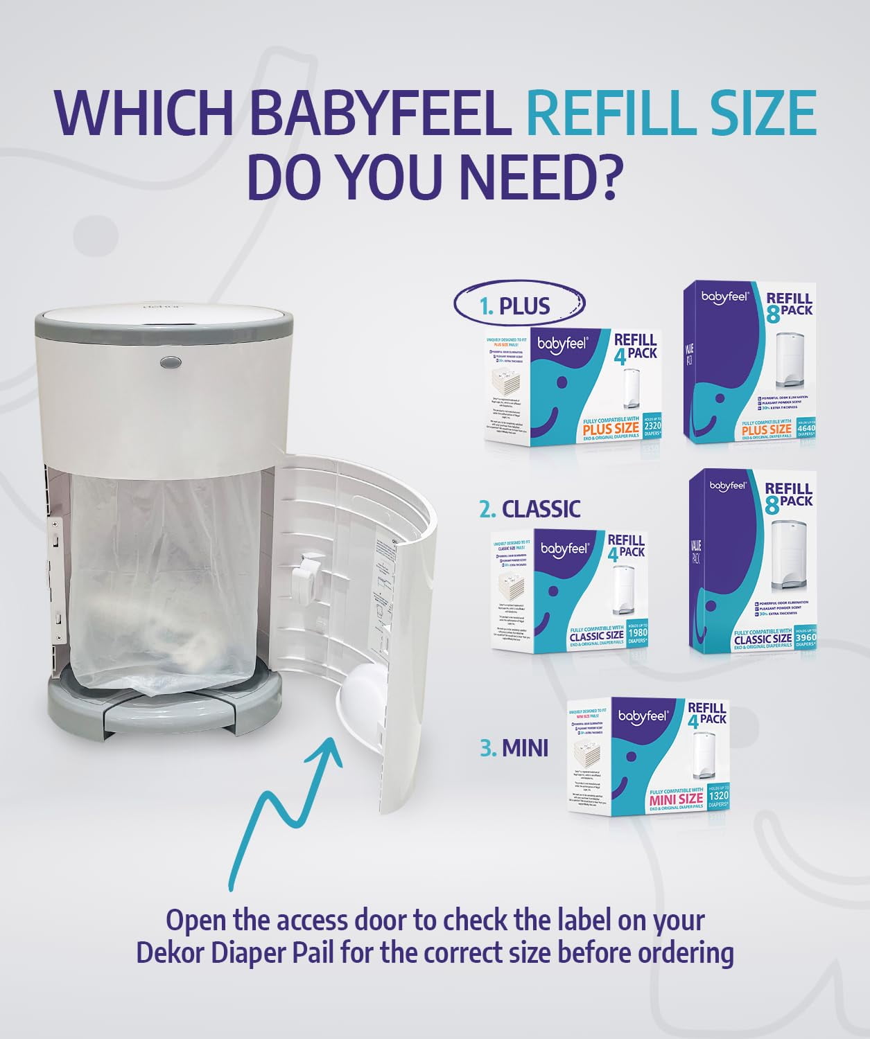 Refills Compatible with DEKOR PLUS Diaper Pails | 4 Pack | Exclusive 30 ...