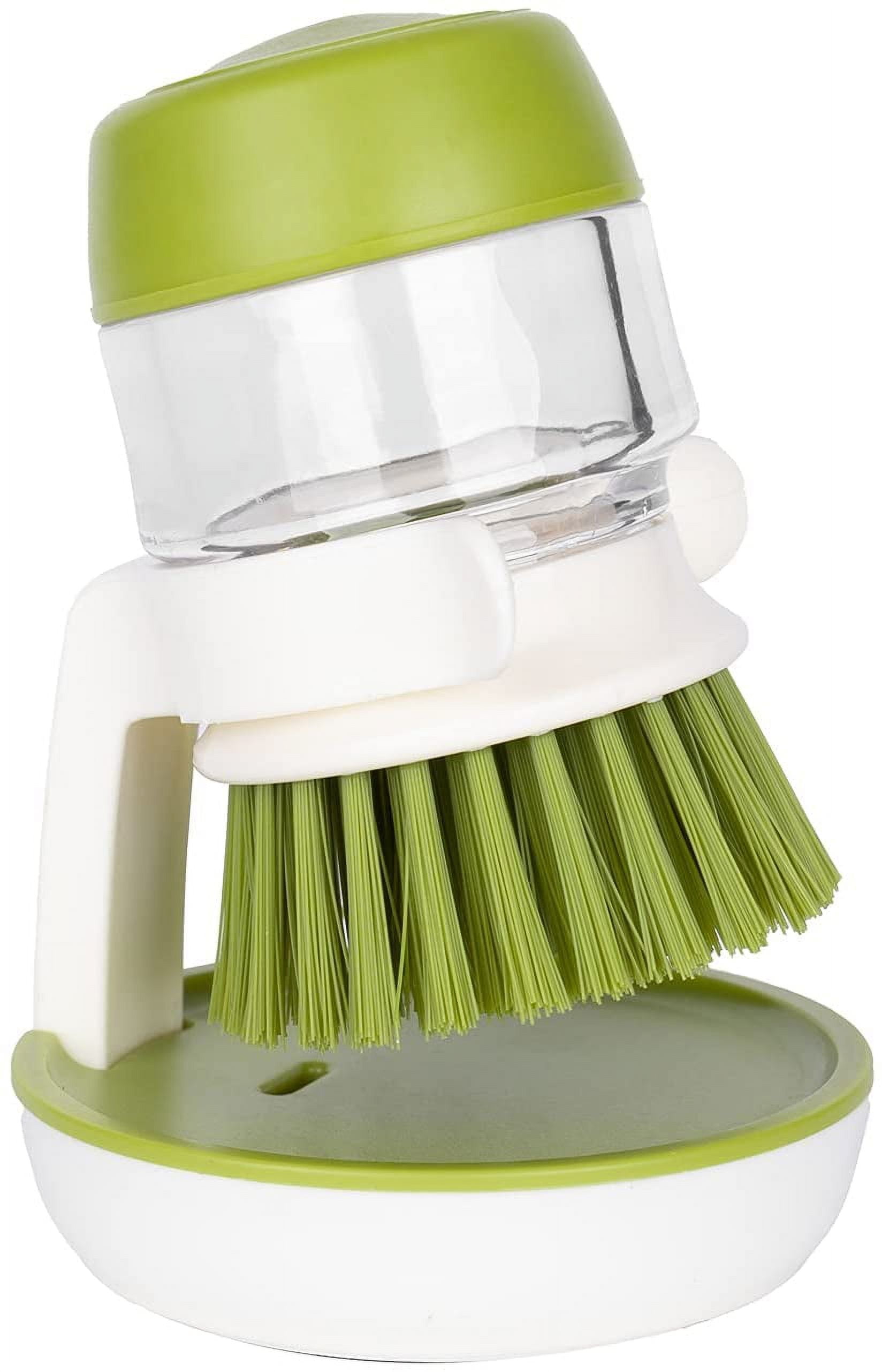 Refills Soap Dispensing Dish Brush with Holder,Scrub Brush Dishes ...