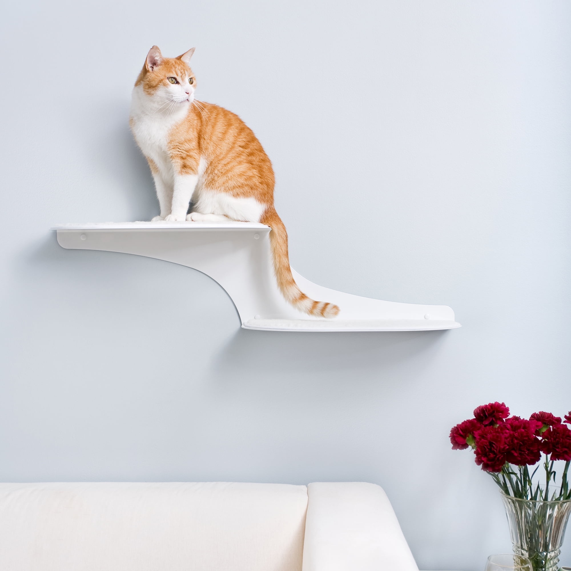 The Refined Feline, Cat Clouds Cat Shelf, White, Left Facing - Walmart.com