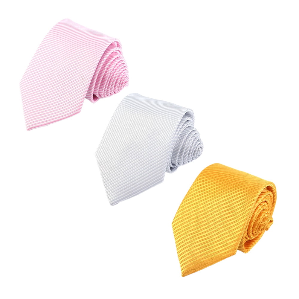 Refined Men's Classic Necktie Set - 3 Pack Silk Polyester Ties with ...