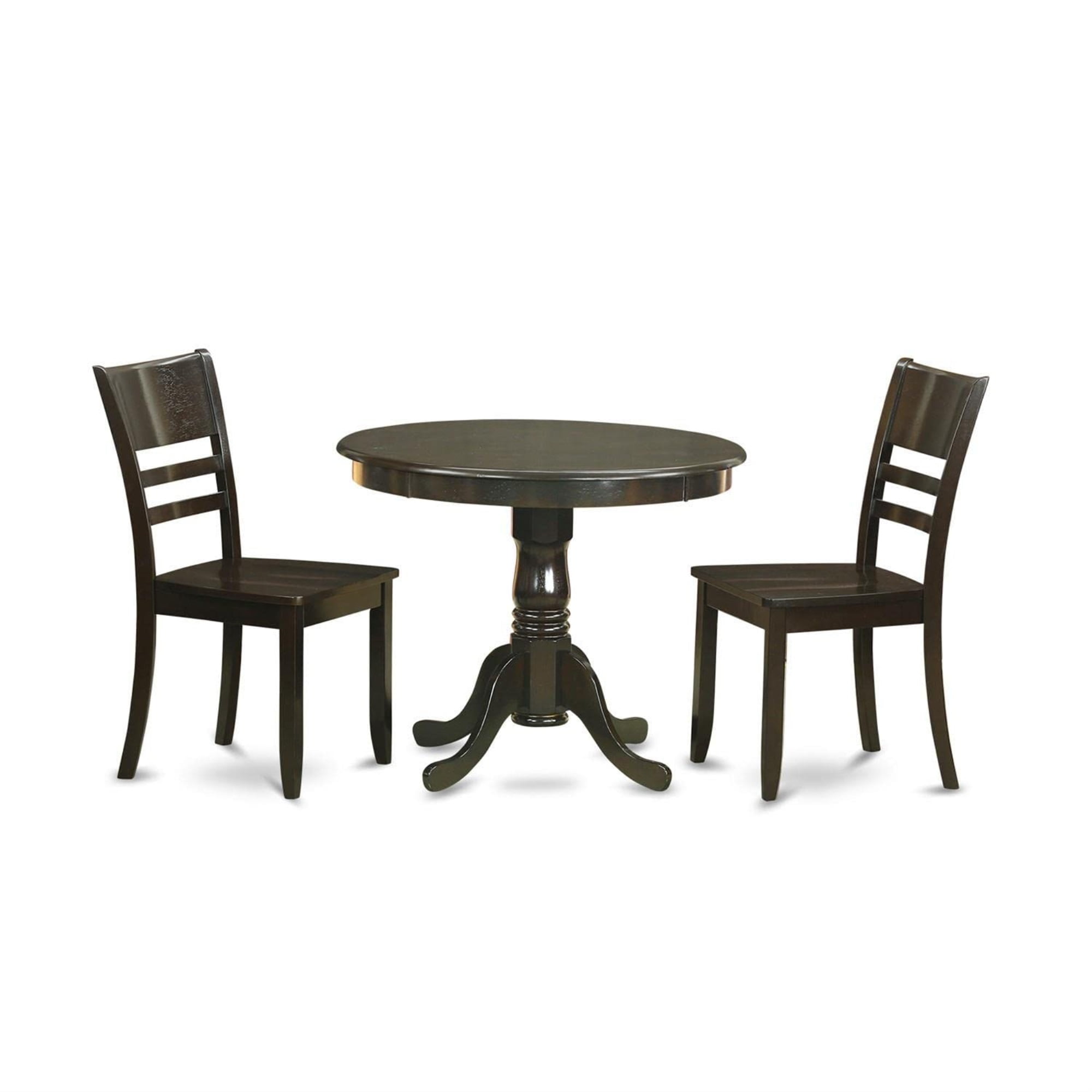 Refined and Modern Small Dining Table Set | Sleek Satin Finish | Dark ...