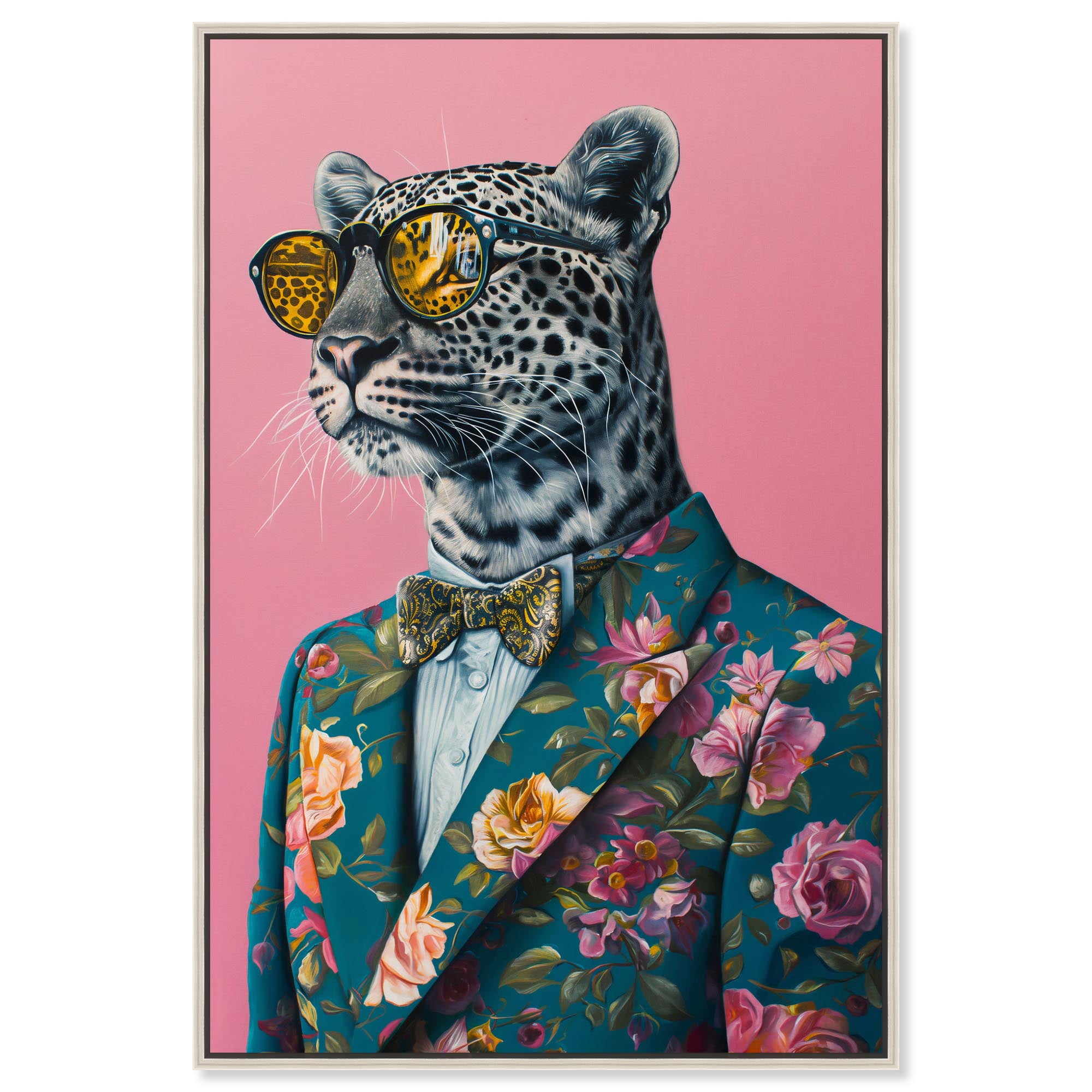 Refined Roar II Canvas Pink Pop Wall Art by Art Remedy, Silver Frame ...