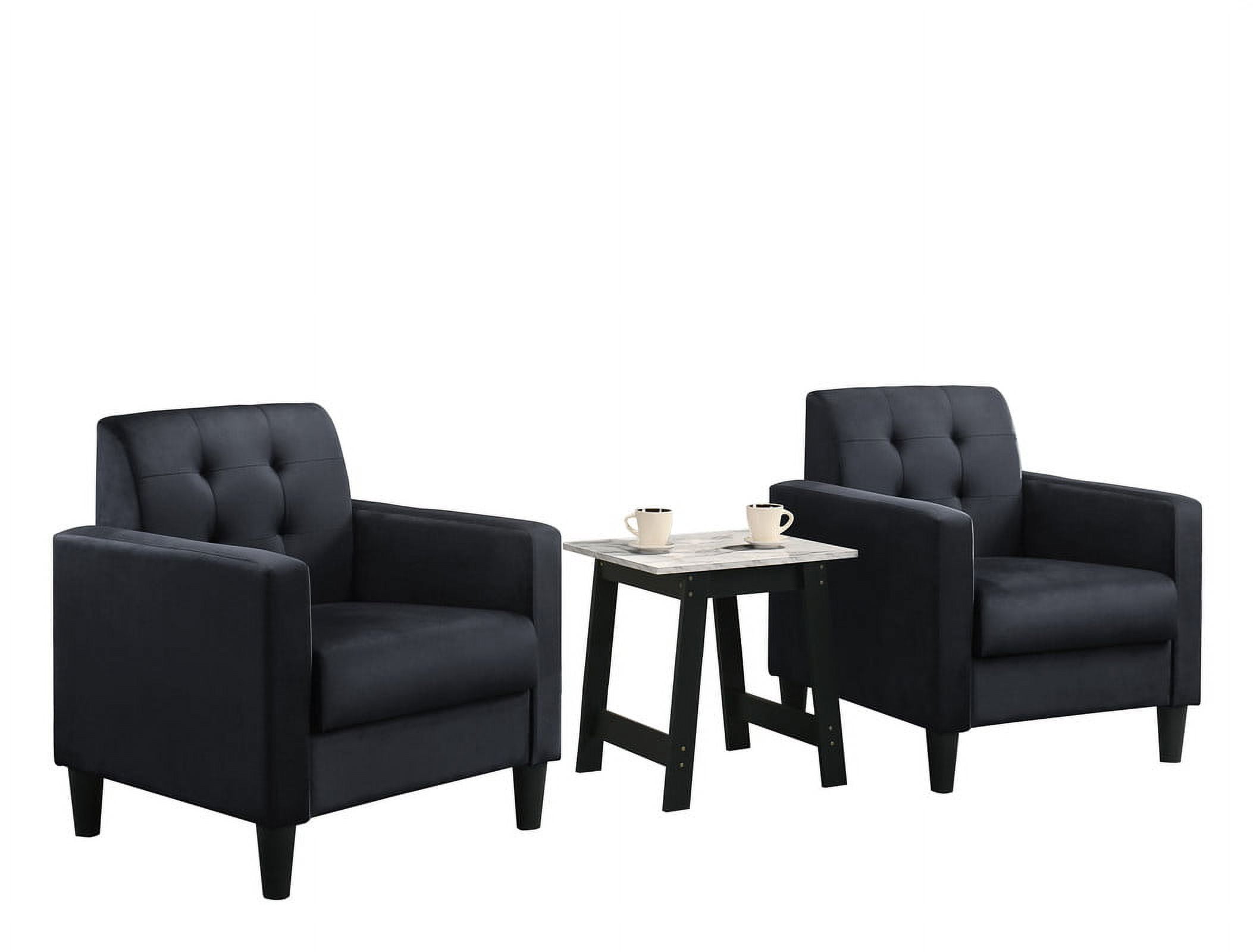 Refined Velvet Accent Chair and Marble End Table Set - Hale Collection ...