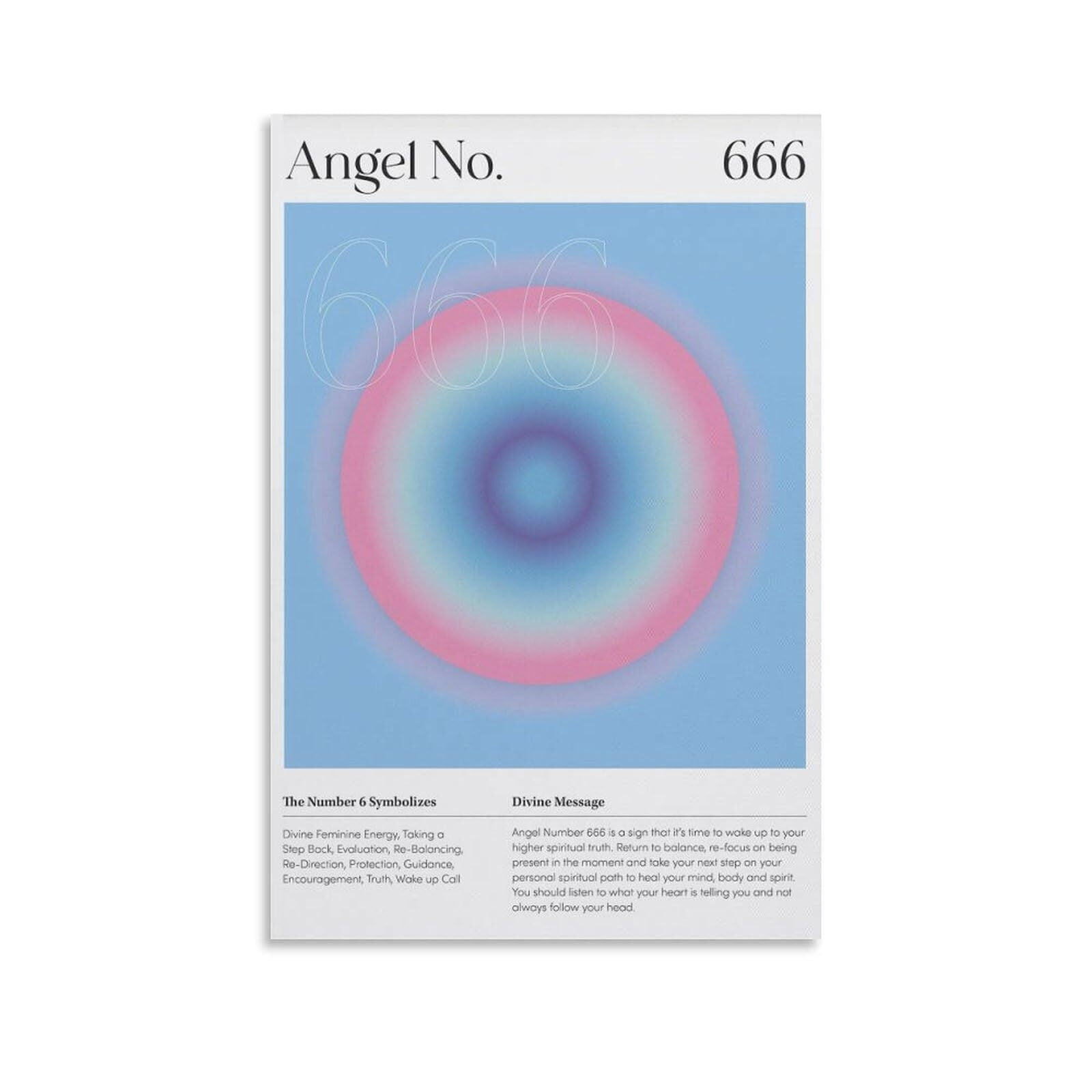Reflect 666 Angel Number Wall Art - Gradient Poster, Minimal Art ...