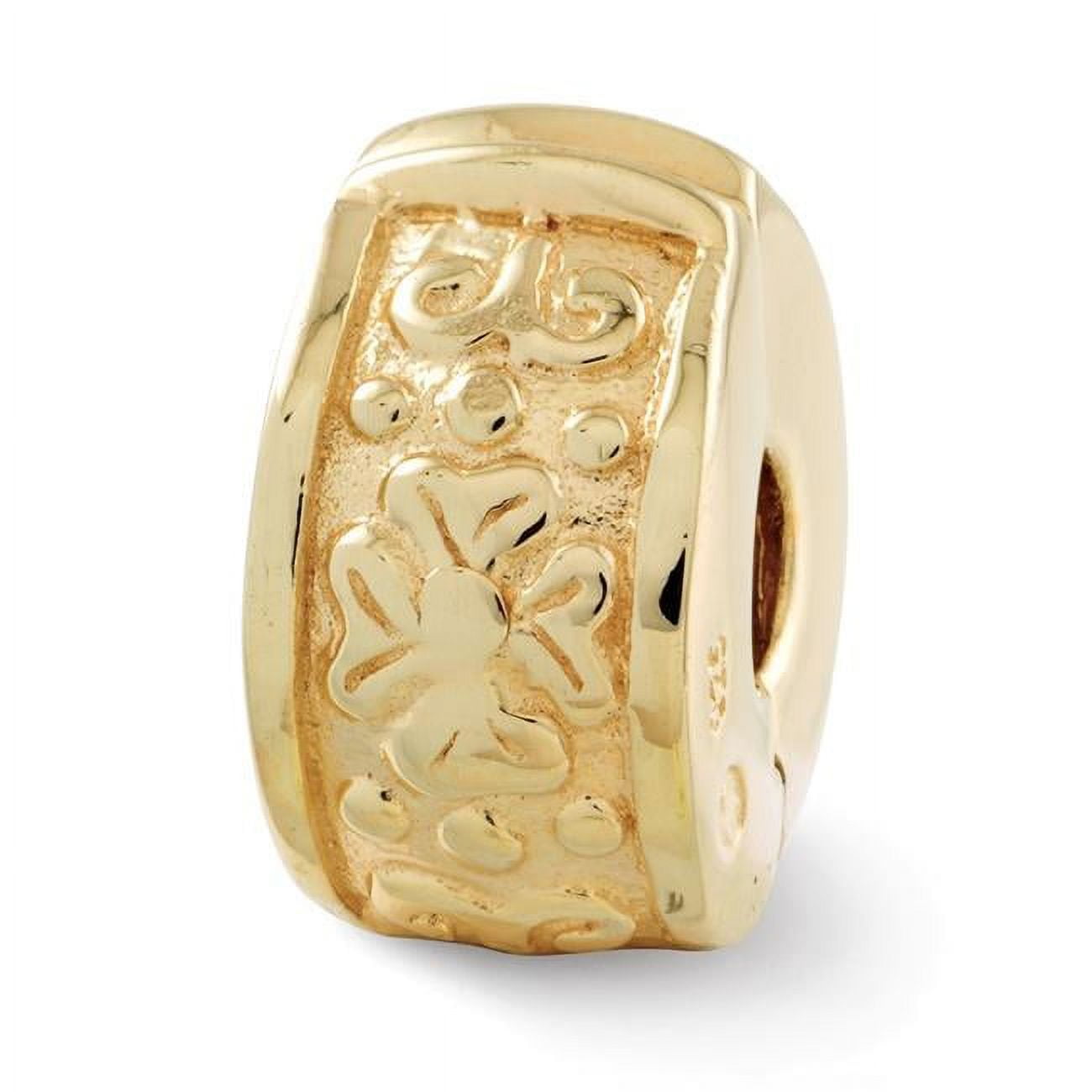 Reflection Beads QRS109GP Sterling Silver Gold-Plated Hinged Floral ...