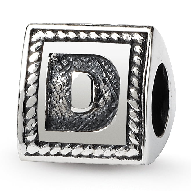 925 Sterling Silver Polished Oxidized Reflections Letter Name ...