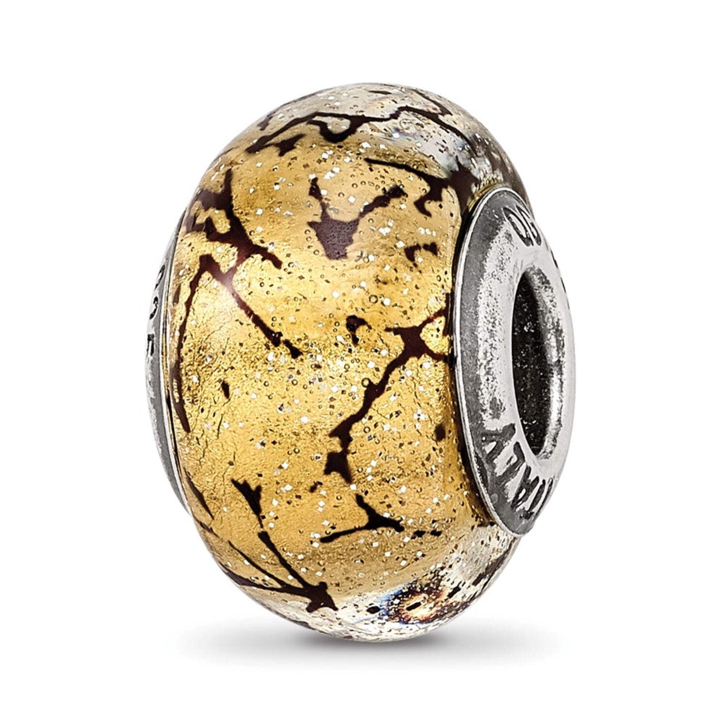 Reflection Beads QRS2855 Sterling Silver Yellow with Black Lines ...