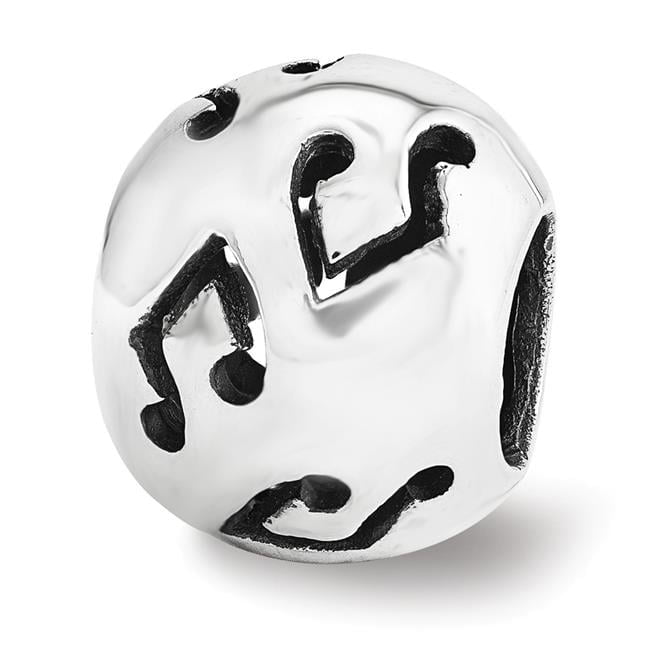 The Black Bow Sterling Silver Cutout Music Notes Bead Charm - Walmart.com