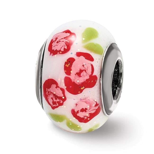 Reflection Beads QRS4023 Sterling Silver Reflections Red & Pink Glitter ...