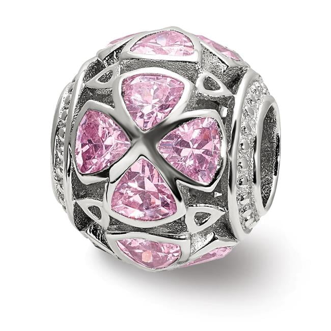 Reflection Beads QRS4028 Sterling Silver Flowers with Pink CZs Bead ...