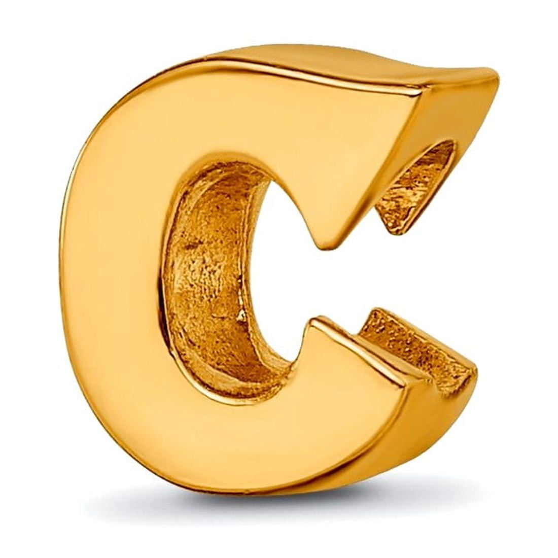 925 Sterling Silver Polished Gold Plated Reflections Letter Name ...