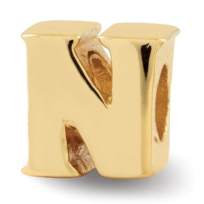 925 Sterling Silver Polished Gold Plated Reflections Letter Name ...