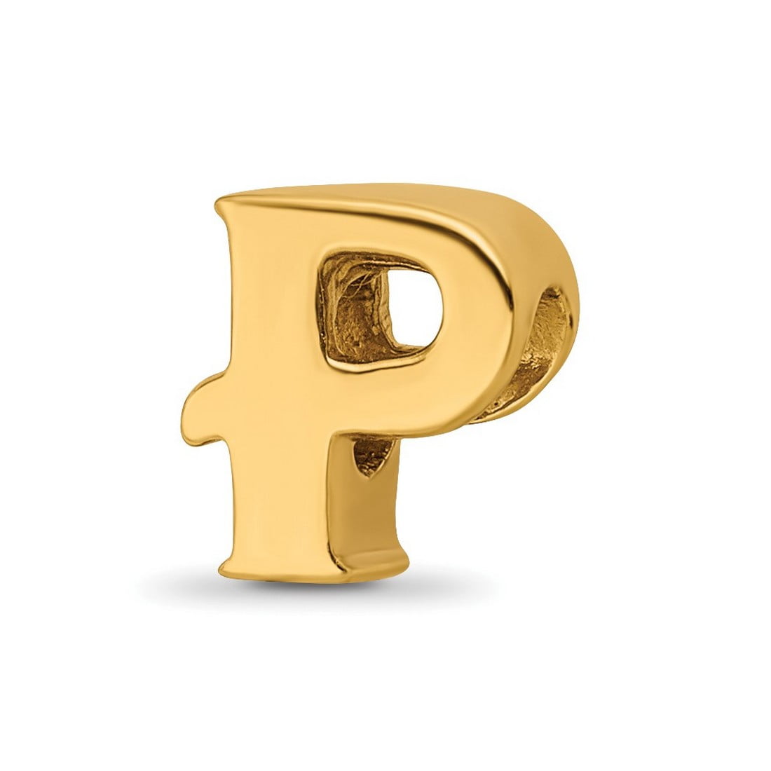 925 Sterling Silver Polished Gold Plated Reflections Letter Name ...