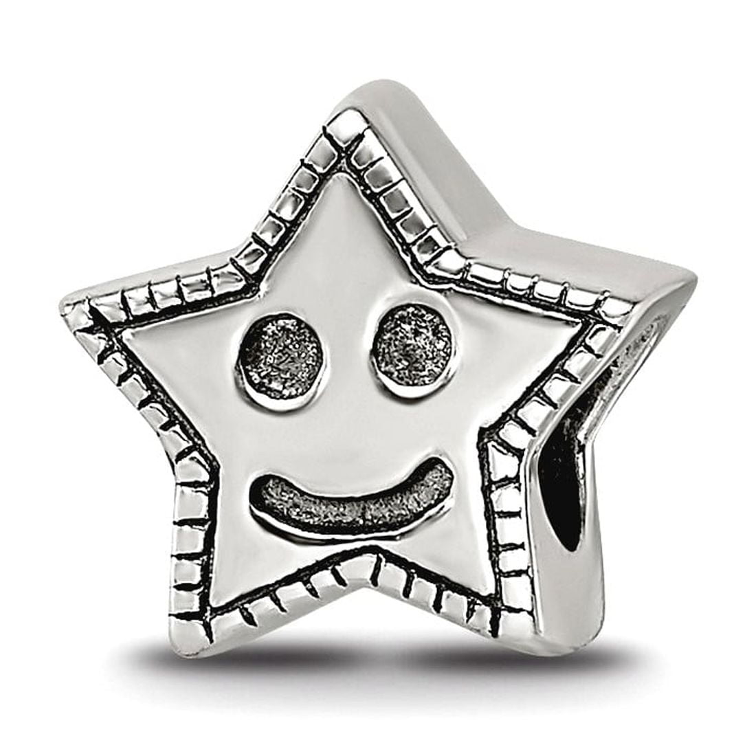 925 Sterling Silver Polished Artisan Oxidized Reflections Teen Smiley ...