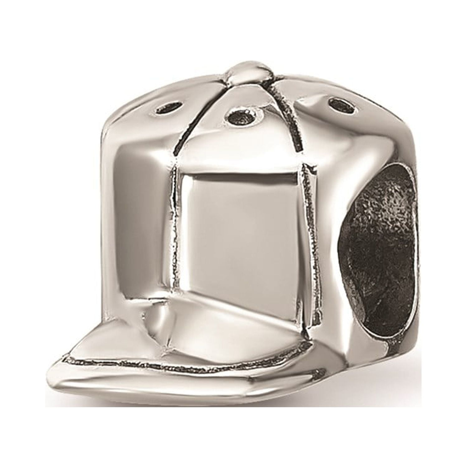 Reflection Beads Sterling Silver Antique Finish 3D Baseball Cap Charm ...