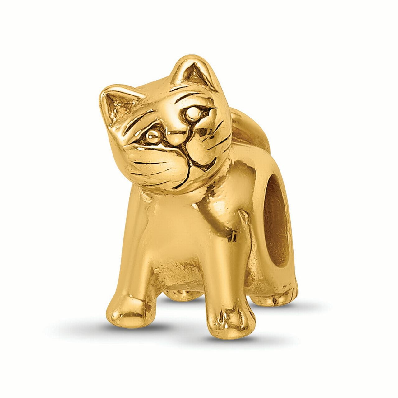 Reflection Beads Sterling Silver Gold-plated Reflections Cat Bead ...