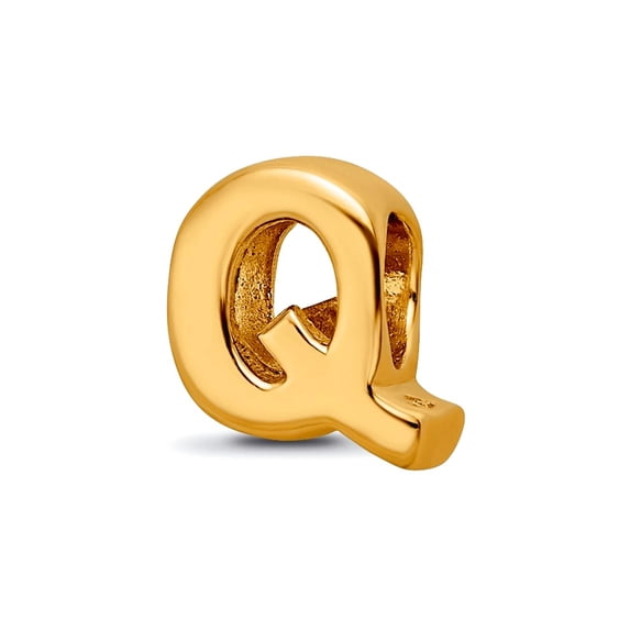 925 Sterling Silver Polished Gold Plated Reflections Letter Name ...