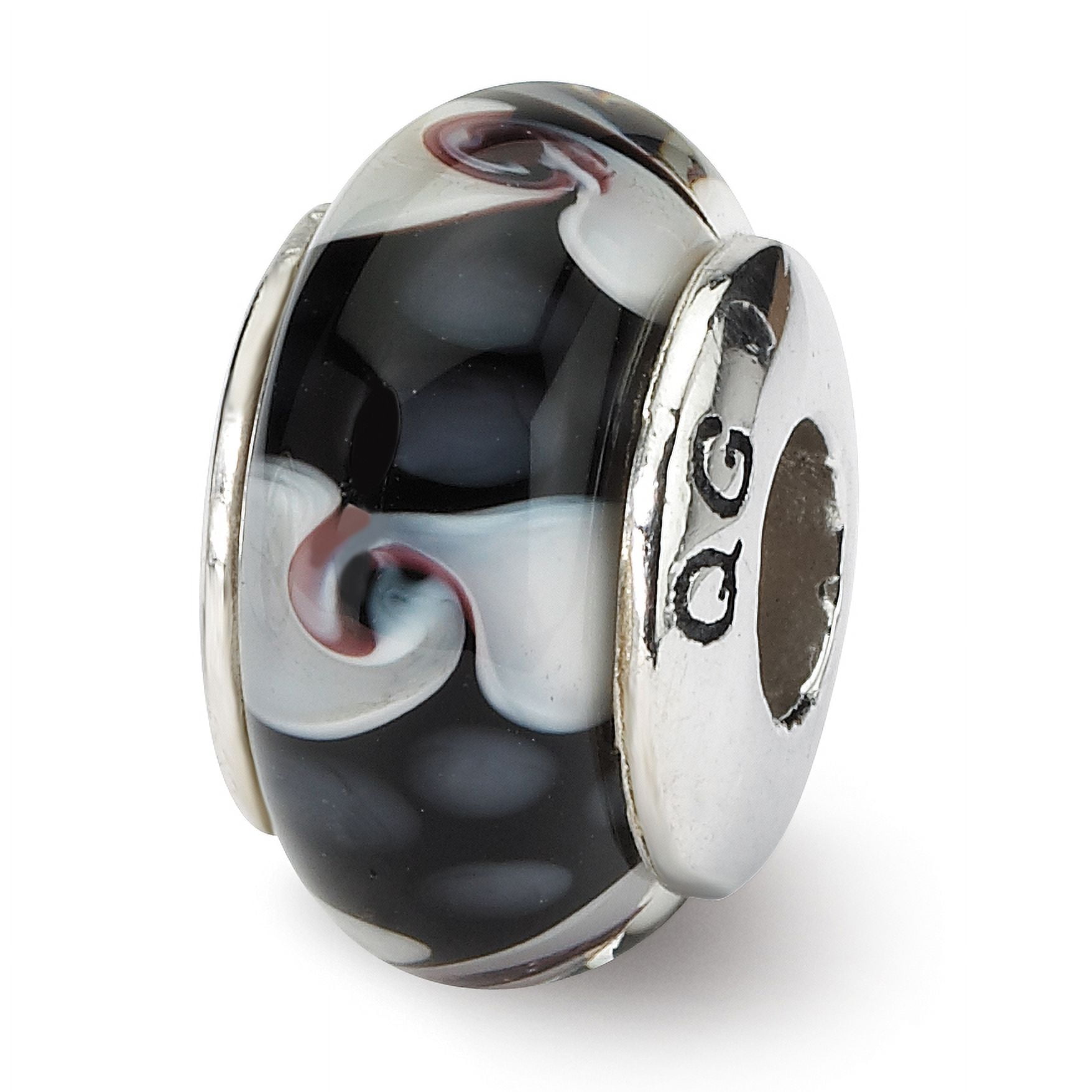 Reflection Beads Sterling Silver Reflections Black/White Hand-blown ...