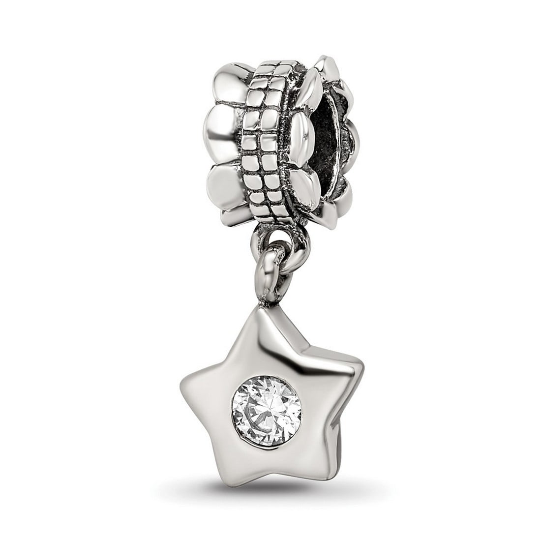925 Sterling Silver Polished Artisan Oxidized Reflections CZ Cubic ...