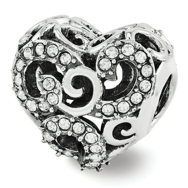 Reflection Beads Sterling Silver Reflections Crystal Filigree Heart ...