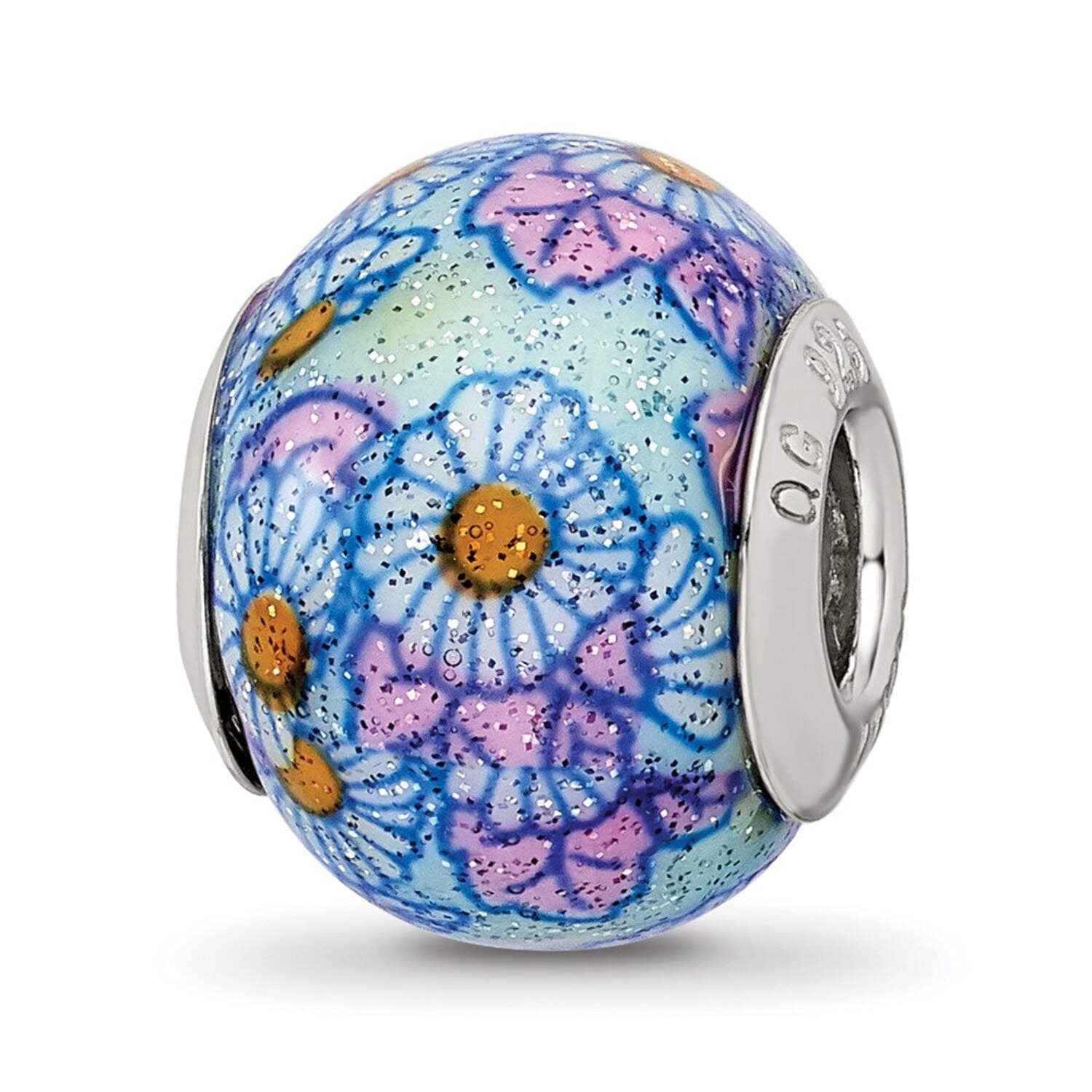 Reflection Beads Sterling Silver Reflections Italian Blue Floral ...