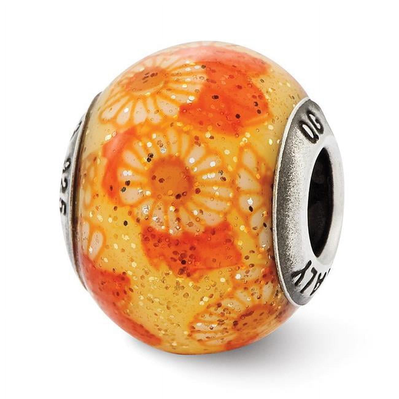Reflection Beads Sterling Silver Reflections Italian Orange Floral ...