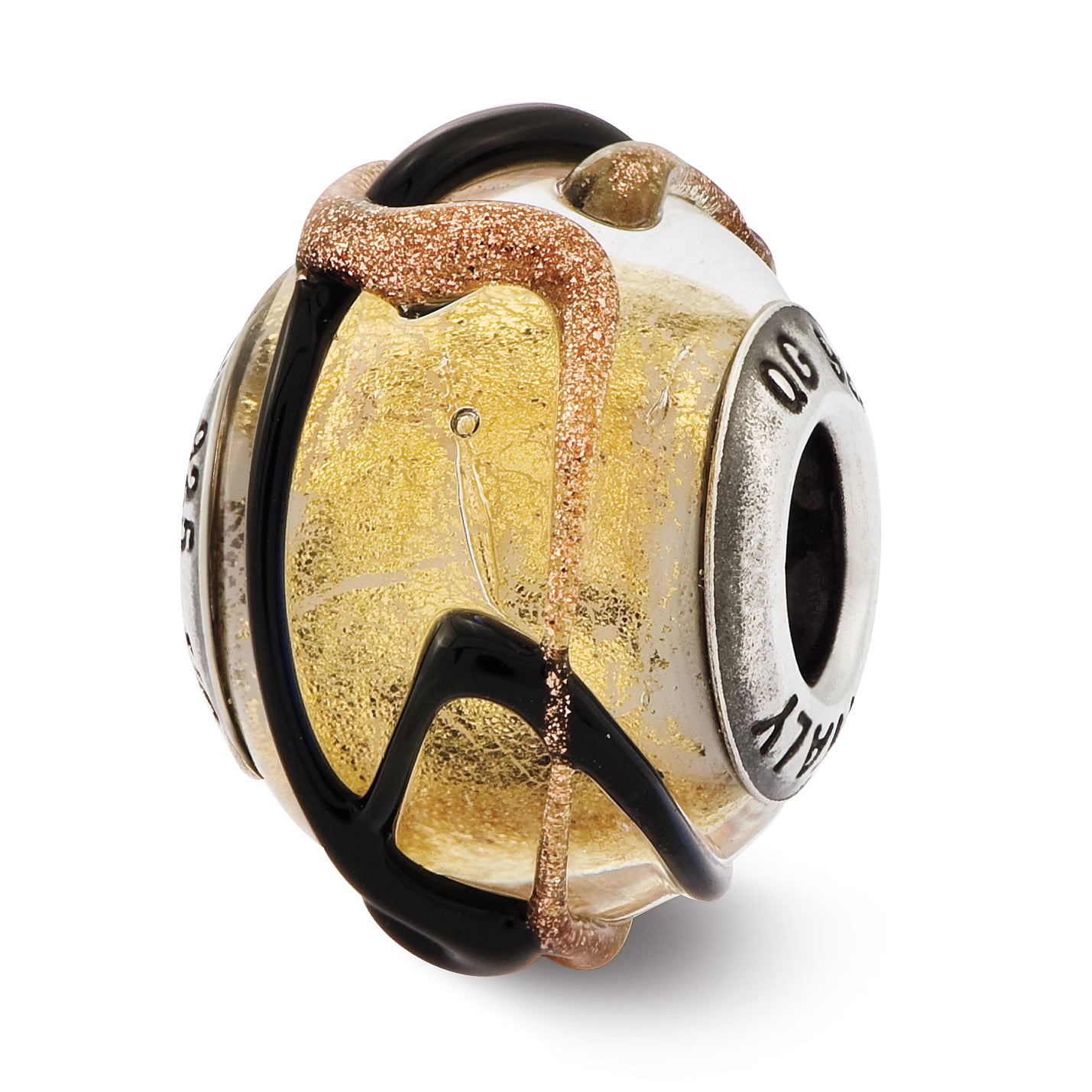 Reflection Beads Sterling Silver Reflections Italian Yellow/Black/Brown ...