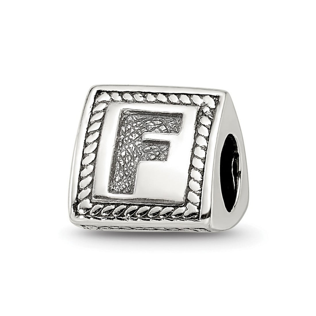 925 Sterling Silver Polished Artisan Oxidized Reflections Letter Name ...