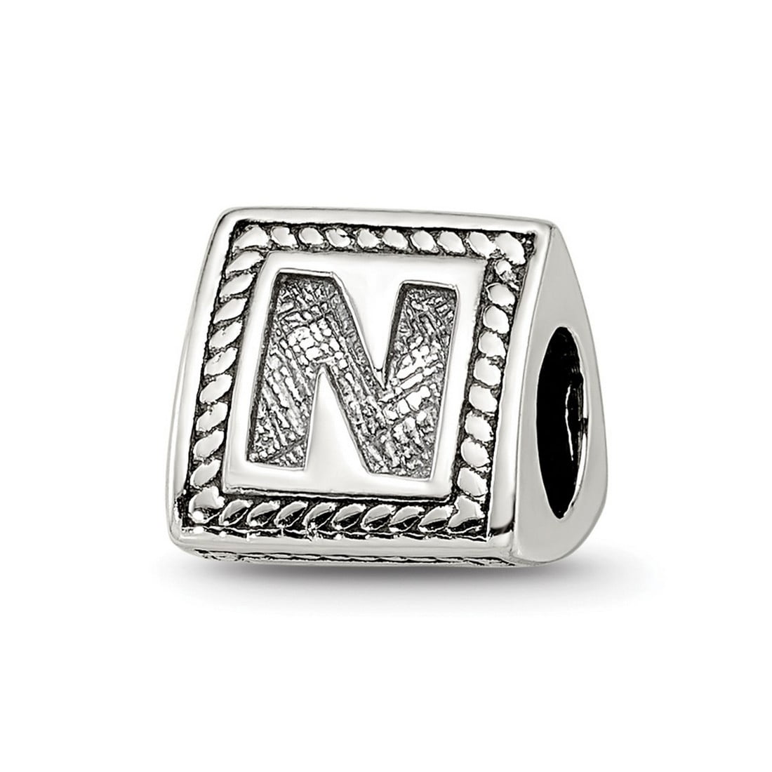 925 Sterling Silver Polished Artisan Oxidized Reflections Letter Name ...