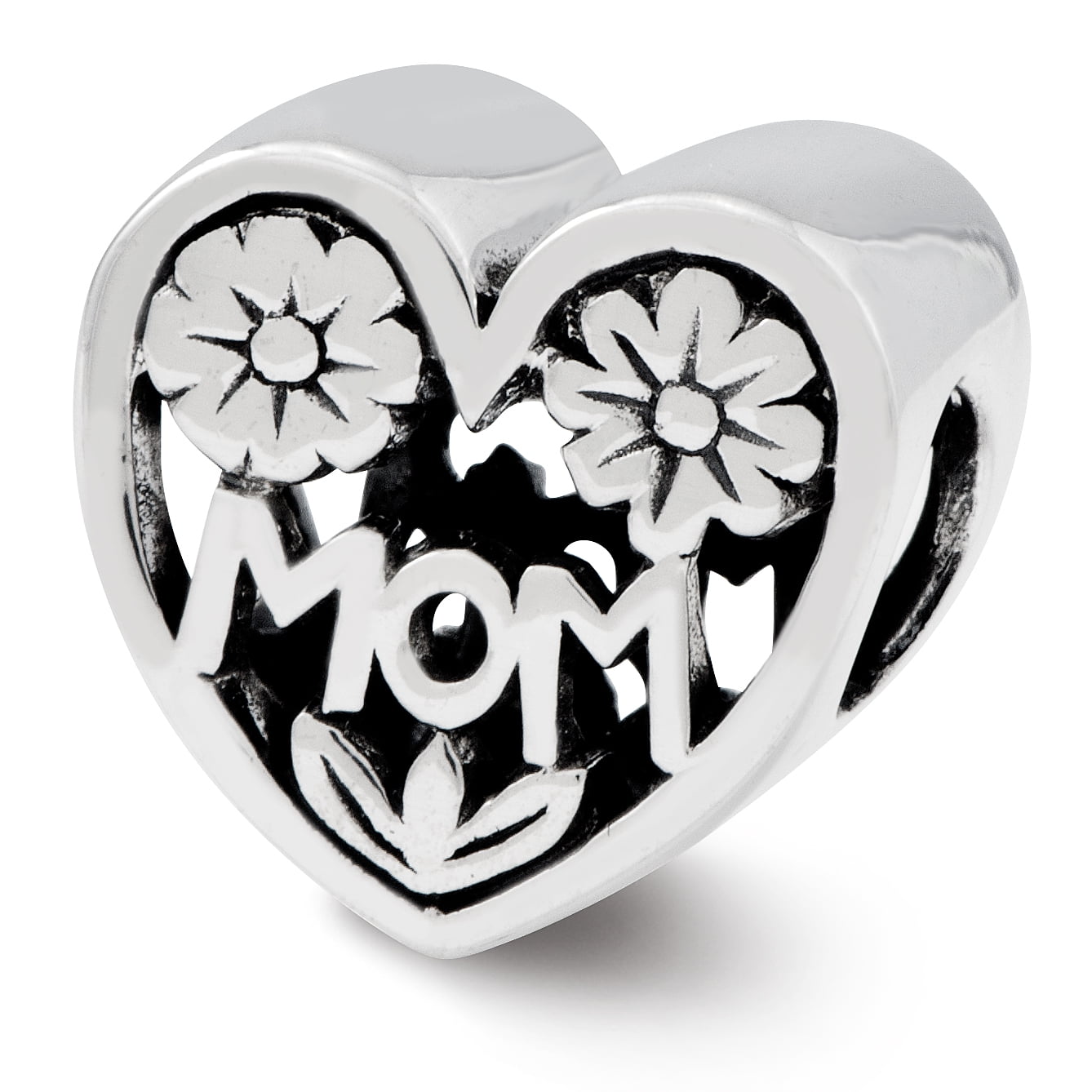 Reflection Beads Sterling Silver Reflections Mom Heart Bead - Walmart.com