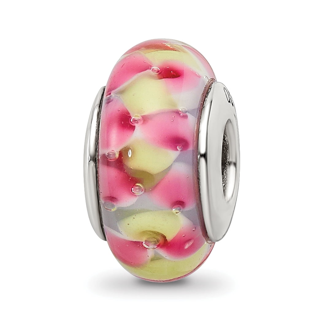 Reflection Beads Sterling Silver Reflections Pink/Yellow Hand-blown ...
